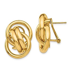 14k Polished Fancy Omega Back Post Earrings QH558