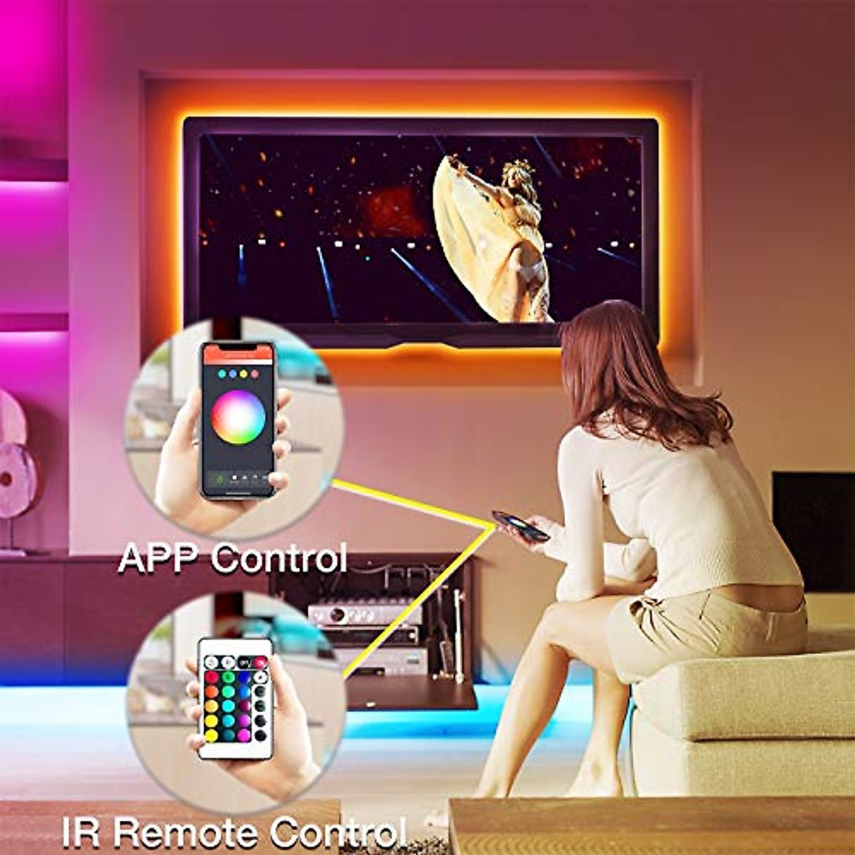 DAYBETTER Smart WiFi Led Lights 100ft, Tuya App Controlled Led Strip Lights, Work with Alexa and Google Assistant, Timer Schedule Led Lights Strip, Color Changing Led Lights for Bedroom Party Kitchen