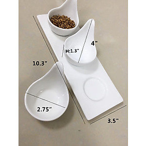 Leoyoubei White Dipping Bowls with Grip Handle,2 oz PorcelainTomato Sauce,Soy,Ketchup,Porcelain Dipping Bowls,Caviar,BBQ,Appetizer Spoon Styl Tableware 2.75",Stackable Ramekins 5 Pack