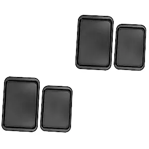 UPKOCH 4 Pcs cake pan stainless steel cooking trays baking pan oven roasting pan black toaster oven nonstick bakeware pan baking tray for oven cookie Multifunction Non-stick coating