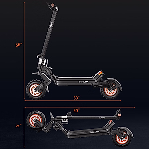 Atomi Electric Scooter Turbo-1 with Smart APP- 2400W Dual Motor Up to 31 MPH & 50km, 20AH Removable Battery, Long Range 34 Miles & 55km, 11" Knotty All Terrain Tires Off Road e-Scooter for Adults
