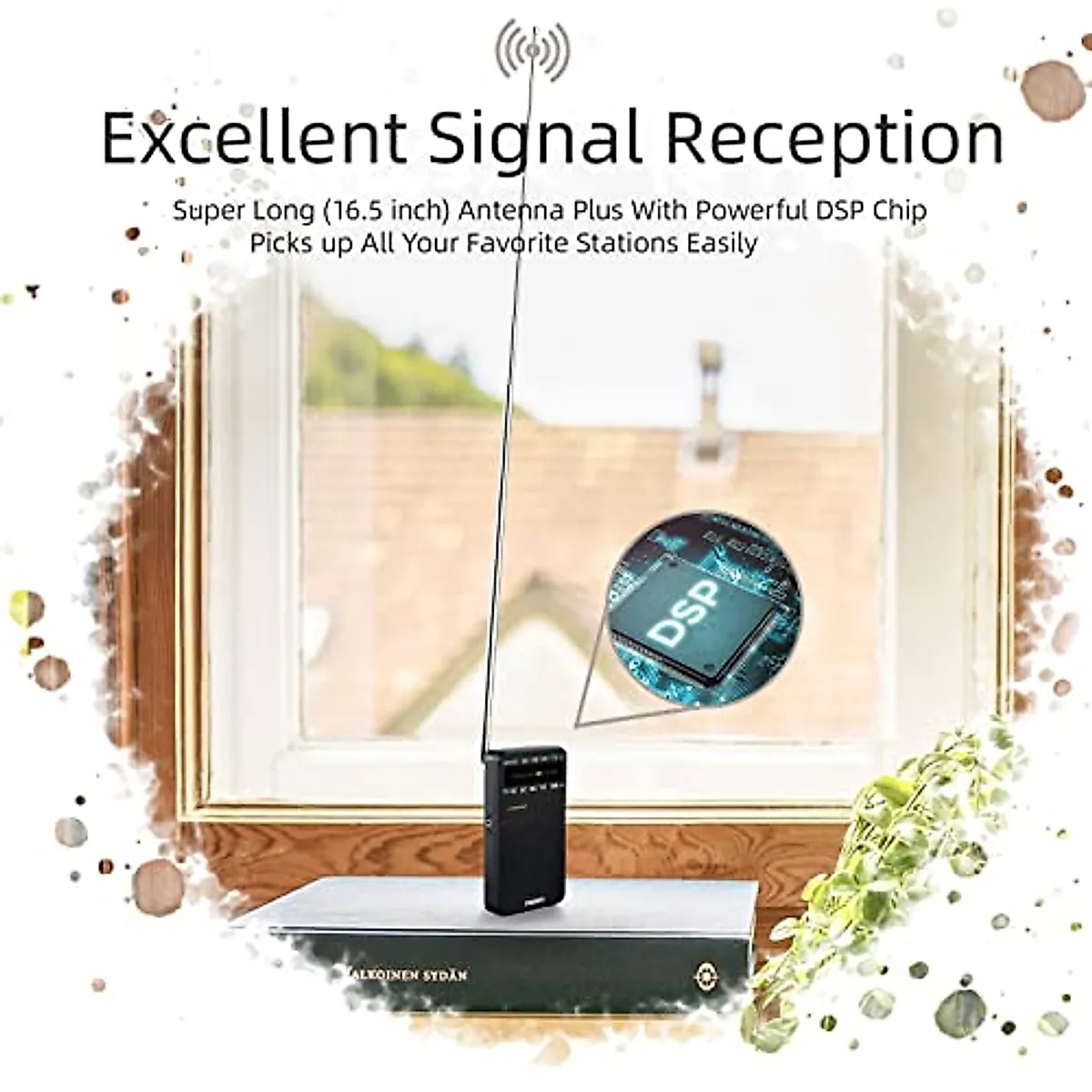 PRUNUS J-166 Portable Radio AM FM, Battery Operated Radio with Tuning Light, Back Clip, Excellent Reception for Indoor & Outdoor & Emergency Radio, AM FM Radio Portable, Transistor Radio