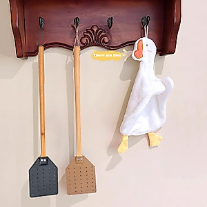 19.5" Sturdy Leather Fly Swatter for Indoors, Heavy Duty Flyswatter with Durable Wooden Handle, Fly Swatters with Hanging Rope for Flies, Bees (Brown & Black)