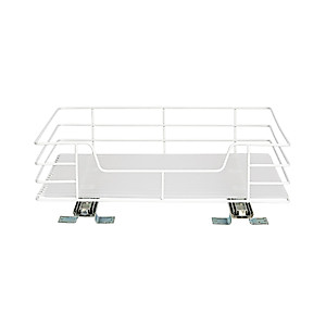 Household Essentials 1516-1 Glidez Undersink Sliding Organizer | Pull Out Cabinet Shelf | White | 15-Inch