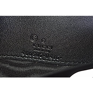 Gucci Women's Leather Micro GG Guccissima Mini Crossbody Wallet Bag Purse (Black)