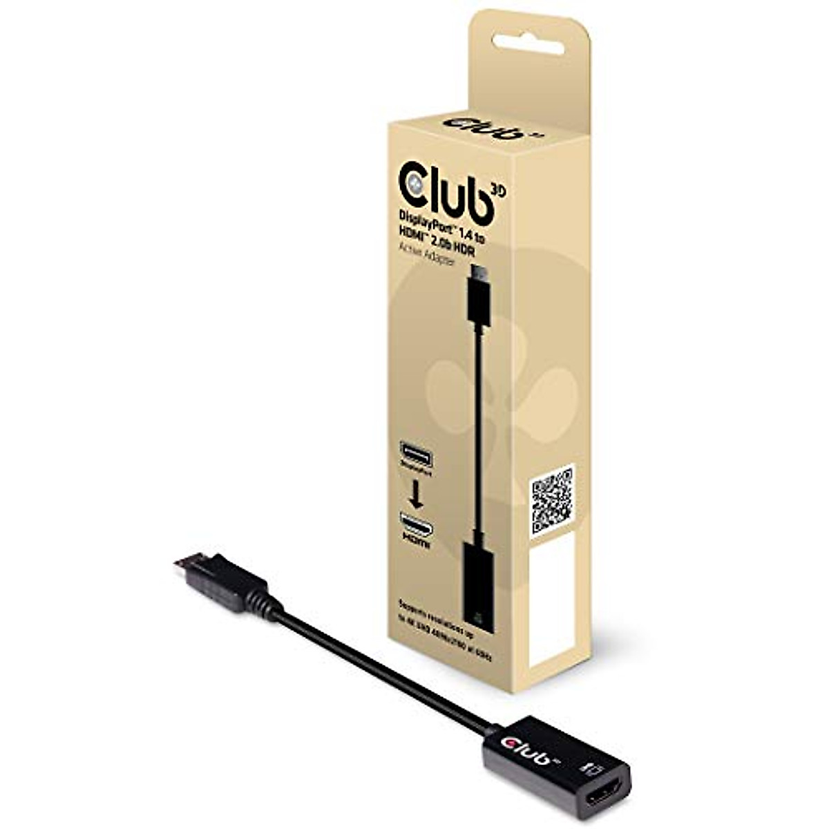 Club 3D CAC-1080 DisplayPort 1.4 to HDMI 2.0b HDR Active Adapter M/F