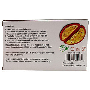 Dependable Industries inc. Essentials Microwaveable Microwave Omelet Pan and 2 Cavity Egg Poacher Set BPA Free Plastic Quick Egg Maker