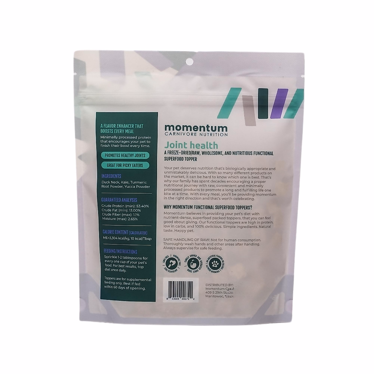 Momentum Carnivore Nutrition Freeze-Dried Anti-Inflammatory Pet Food Topper – Single-Ingredient Raw Supplement – Supports Joint Health & Reduces Inflammation for Dogs and Cats – 3 oz Pack