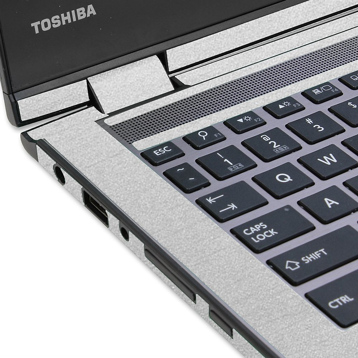 Skinomi Brushed Aluminum Full Body Skin Compatible with Toshiba Satellite Radius (2015, 14 inch)(Full Coverage) TechSkin with Anti-Bubble Clear Film Screen Protector