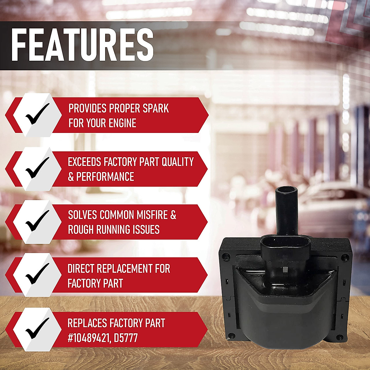 AA Ignition - Car Ignition Coil Pack - Replaces Parts 10489421 and D577 - Compatible with Chevy, GMC, Cadillac & Other GM Vehicles with V6 or V8 Engines