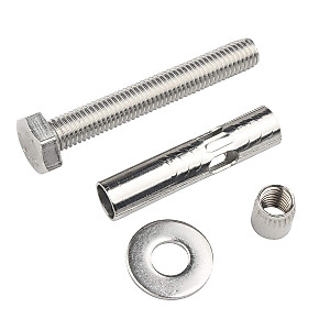 L-A Repair Part External Hex Expansion Bolt 304 Stainless Steel Expansion Bolts M8x80mm Silver (Pack of 3）