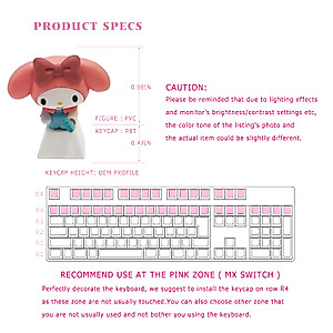 My Melodyy Keycaps Japanese Anime White Key Caps，Compatible with Cherry MX Switches Custom Gaming Mechanical Keyboard (My Melodyy)