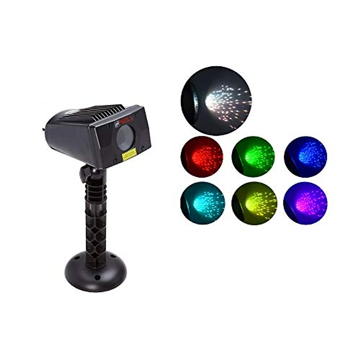 Ledmall Full Spectrum Motion Star Effects 7 Color with White Laser Christmas Lights Projector Outdoor