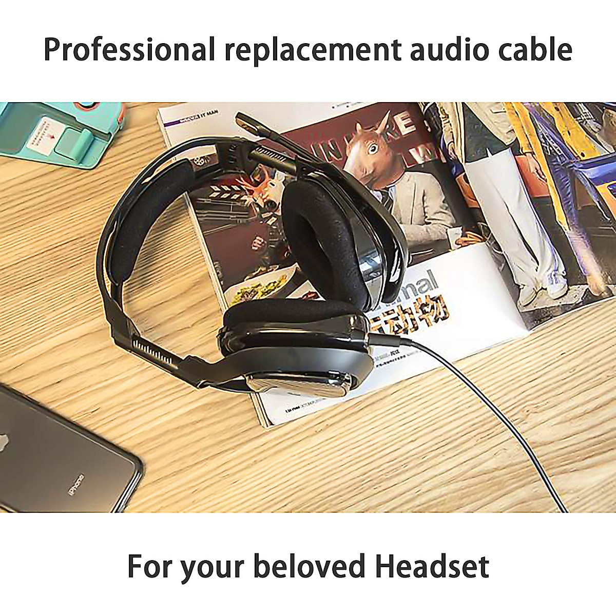 JAINTA A10 A40 Replacement Cable Compatible with for Astro A10 A40 A30 A50 Headsets Cord Lead Compatible with Xbox One Play Station 4 PS4 Headphone Audio Extension Cable (6.5 Feet)