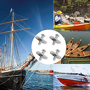 4Pack Stainless Steel Kayak Rail Track Mount Tie Down Eyelet Rail Mounting Accessories for Kayak Canoe Boat