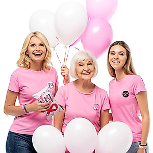 Tanlade 36 Pcs Breast Cancer Survivor Gifts for Women Girl Include Breast Cancer Awareness Makeup Bags Novelty Pink Ribbon Buttons Badge Hope Faith Strength Courage Inspiring Wristband for Party Favor