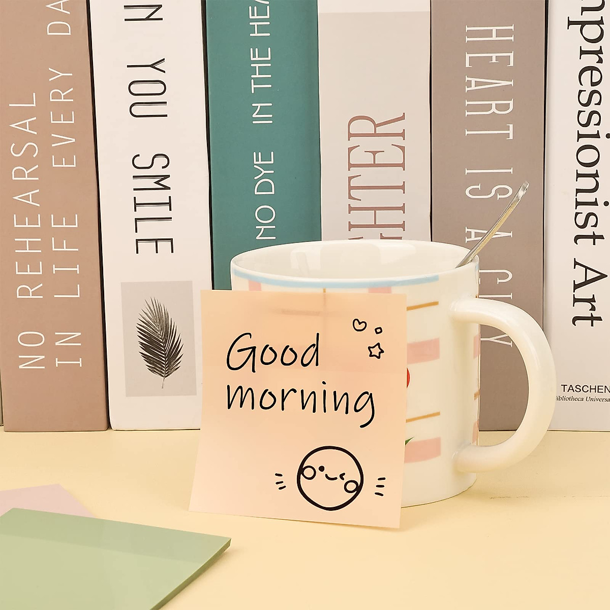 EOOUT 300 Sheets Pastel Transparent Sticky Notes, 6 Pads, 3x3 Inch, 6 Colors Clear Self-Sticky Notes, Translucent Adhesive Sticky Notes, for Bible Tabs, Book Tabs, School Supplies for College, Office