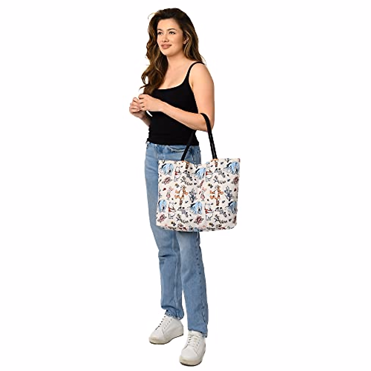 Disney Tote Winnie the Pooh Eeyore Piglet Tigger Beach Print Lightweight Bag