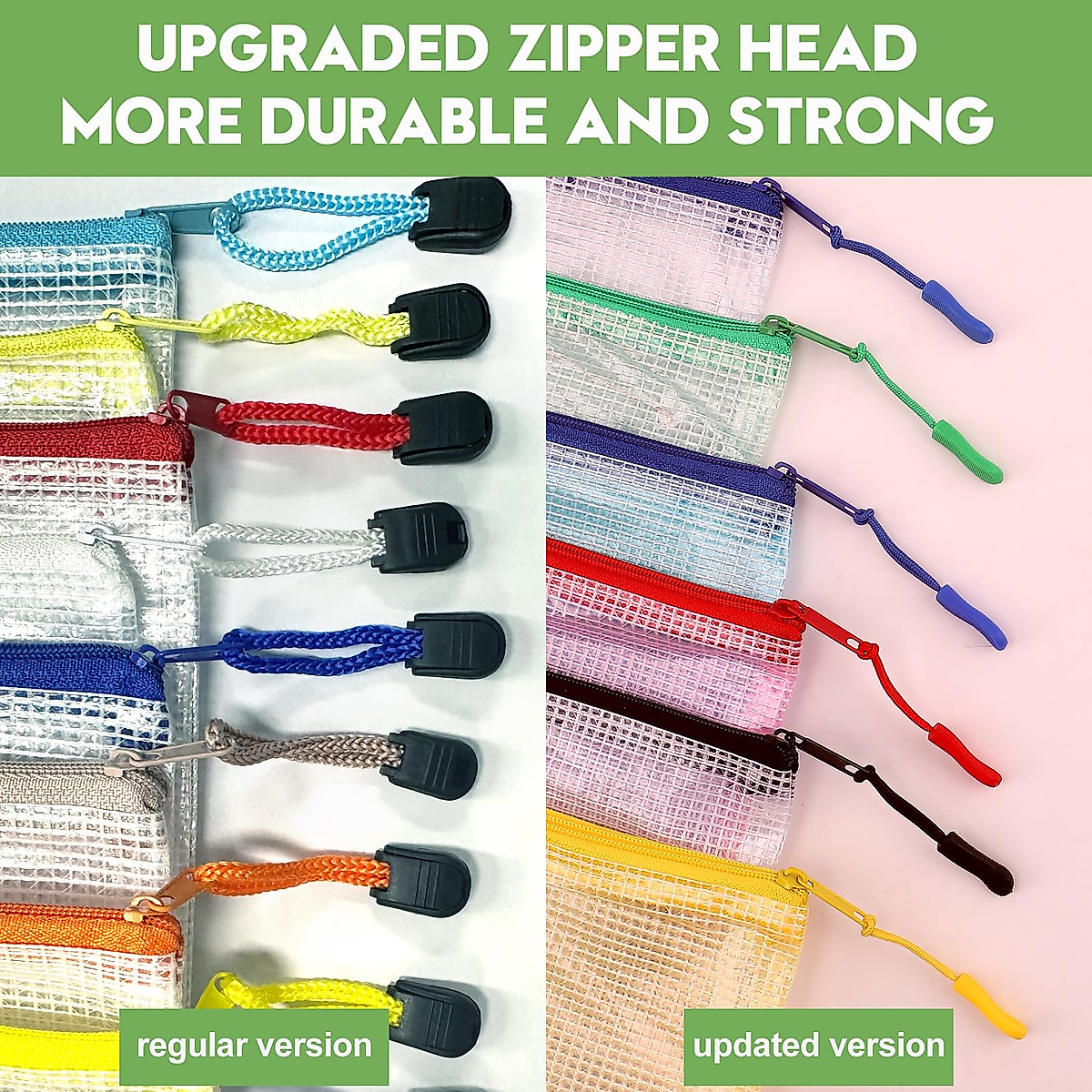 24pcs Mesh Zipper Pouch Bags - A4 Zipper Bags for Classroom Organization, Board Game & Puzzle Storage