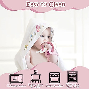 YAPROOM Silicone Teething Keys for 6-18 Month Baby, Infants Toddler Toy Keys, Cute Keys Teether Ring, Soft Teether Toys for Baby Girl