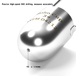 Viscosity Cup No. 3 Zahn Cup, 3 Viscometer Dip Type 44ml Viscosity Cup for Paint Sprayer, Stainless Steel Flow Cup for Oil Paint Finishes Honey Sauce