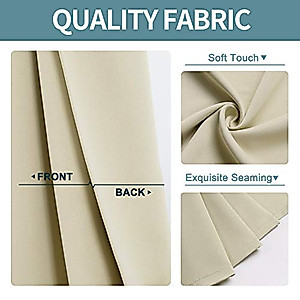ChrisDowa Grommet Room Darkening Curtains for Bedroom and Living Room - 2 Panels Set Thermal Insulated Blackout Curtains (Beige, 52W x 84L)