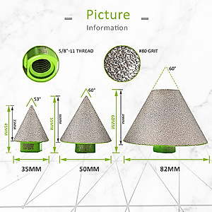 FACHLICH Diamond Cone Tile Bit - 2" Beveling Chamfer Bit 50mm for Enlarging Chamfering Milling Holes in Porcelain Tile Ceramic Marble