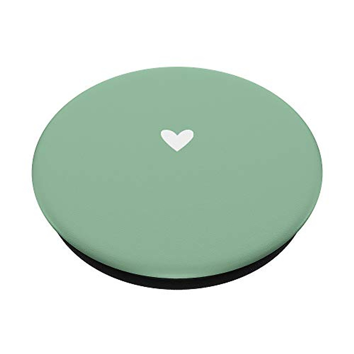 Cute Hand Drawn White Minimalist Heart Phone-12 Mint-Green PopSockets PopGrip: Swappable Grip for Phones & Tablets