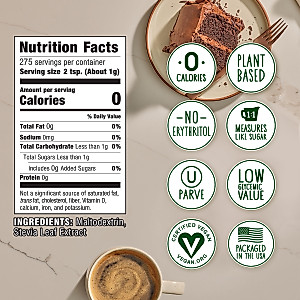 Stevia In The Raw Bakers Bag, Plant Based Zero Calorie Sweetener, No Added Flavors or erythritol, Sugar-free Sugar Substitute for Baking, Suitable For Diabetics, Vegan, Gluten-Free, 9.7Oz Bag (Pack of 1)