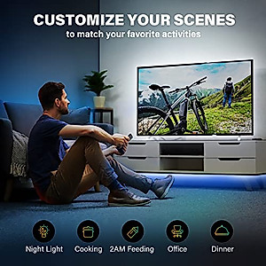 Sengled Smart LED Strip Lights 32.8ft WiFi LED Lights Work with Alexa and Google Home 16 Million Colors RGB Music Sync Adjustable Length 25,000 Hours Life Multi Mode Support for Game Movie
