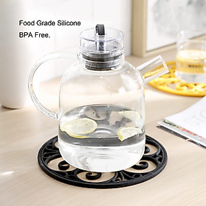 Silicone Trivet Mat - Non-Slip & Heat Resistant Kitchen Hot Pads for Countertops & Table - Kitchen Trivets for Hot Dishes & Cookware - Hot Pot Holder for Pots & Pans - Pink,Set of 3