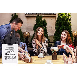 Lyforpyton Large Reminder Gift Bag with Tissue Paper 13" Black and White Gift Bag for Men Women Best Friends Coworker Birthday