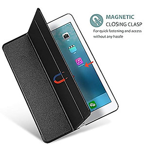 ProCase for iPad 9.7 Inch Case iPad 6th/5th Generation Case 2018 2017(Model: A1893 A1954 A1822 A1823), Ultra Slim Lightweight Stand Case with Translucent Frosted Back Smart Cover -Black