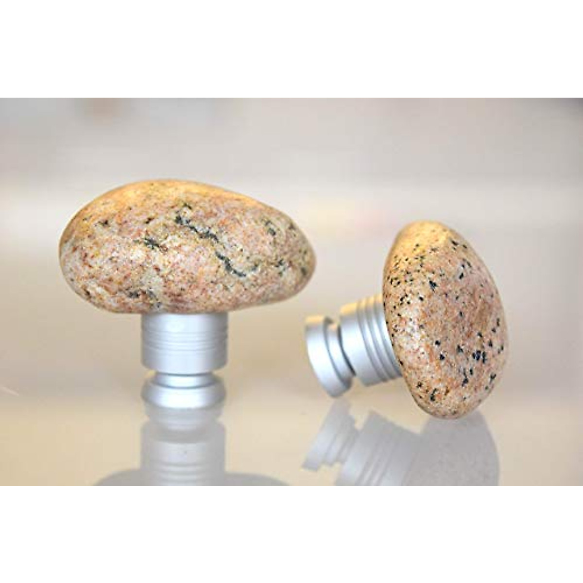 10 Pcs Sea Stone Cabinet knobs and pulls. Kitchen Cabinet Rock pull handles