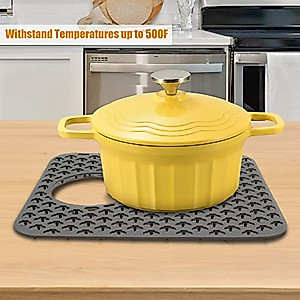 XIACIBDUS Silicone Sink Protector, Kitchen Sink Mats Grid Accessory, Non-slip Reusable Folding Safe Kitchen Details Grid for Bottom of Kitchen Sink (Grey,13.58 ''x 11.6 '')