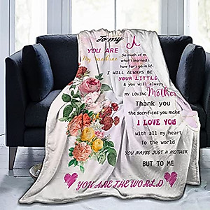 to Mom Blanket,Throw Blanket Gifts for Mom,All Season Use Luxury Lightweight Warm Super Soft Cozy Flannel Fleece Blankets for Bed Sofa Couch 60x50 Inches