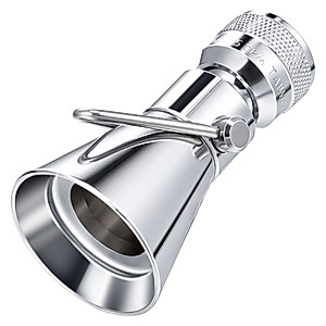 Enhon 2 Setting Pivoting Single Spray Shower Head with Shut Off Valve, Replacement for 52650-PK Compatible with Delta Shower, 2.5 GPM Brass Water Saving Shower Head 1 5/8" Diameter Spray Face(1 Pack)