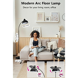 YHW Living Room Floor Lamp Smart Compatible with Alexa&Google, RGB 2700-6500k CCT Dimmable Color Changing for Bedroom Office.