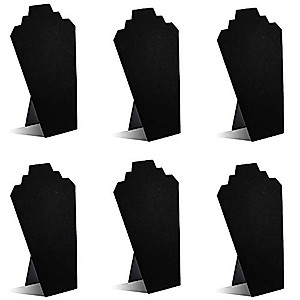 TWING Black Velvet Necklace Jewelry Display Organizer Stand 6pcs/pack, 12.5inches