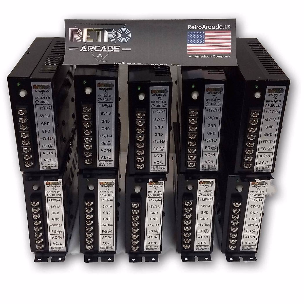 16A Arcade Switching Power Supply - 110W, 110-220V, Arcade Game Monitor. 10 Pack