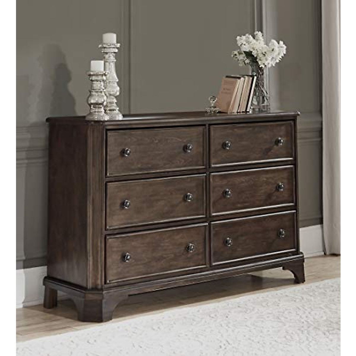 Signature Design by Ashley Adinton Traditional 6 Drawer Dresser, Brown