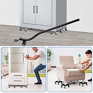 WEPUMP Heavy Duty Furniture Lifter Set - Furniture Dolly 5 Moving Wheels, 1200 Lbs Capacity 360° Rotation Wheels and Double Bearing Roller for Mute Smooth Operation, Suitable for Sofa, Cabinet, etc