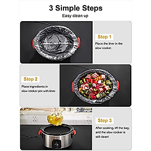 SMARTAKE Slow Cooker Liners, Crock Pot Liners 13"x 15" Crockpot Liners Disposable, Crockpot Bags Liners Small Size Fit 1.5QT to 3QT for Slow Cooker, Crockpot, Cooking Trays, 30 Liners