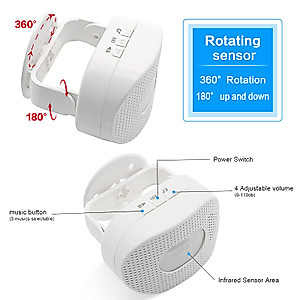 Indoor Motion Sensor Alarm-SanJie Door Bed Alarms and Fall Prevention Alert for Elderly/Kids/Caregivers, Bed Sensor Alarm for Dementia Patients with 5 Adjustable Volume Mute Mode for Garage