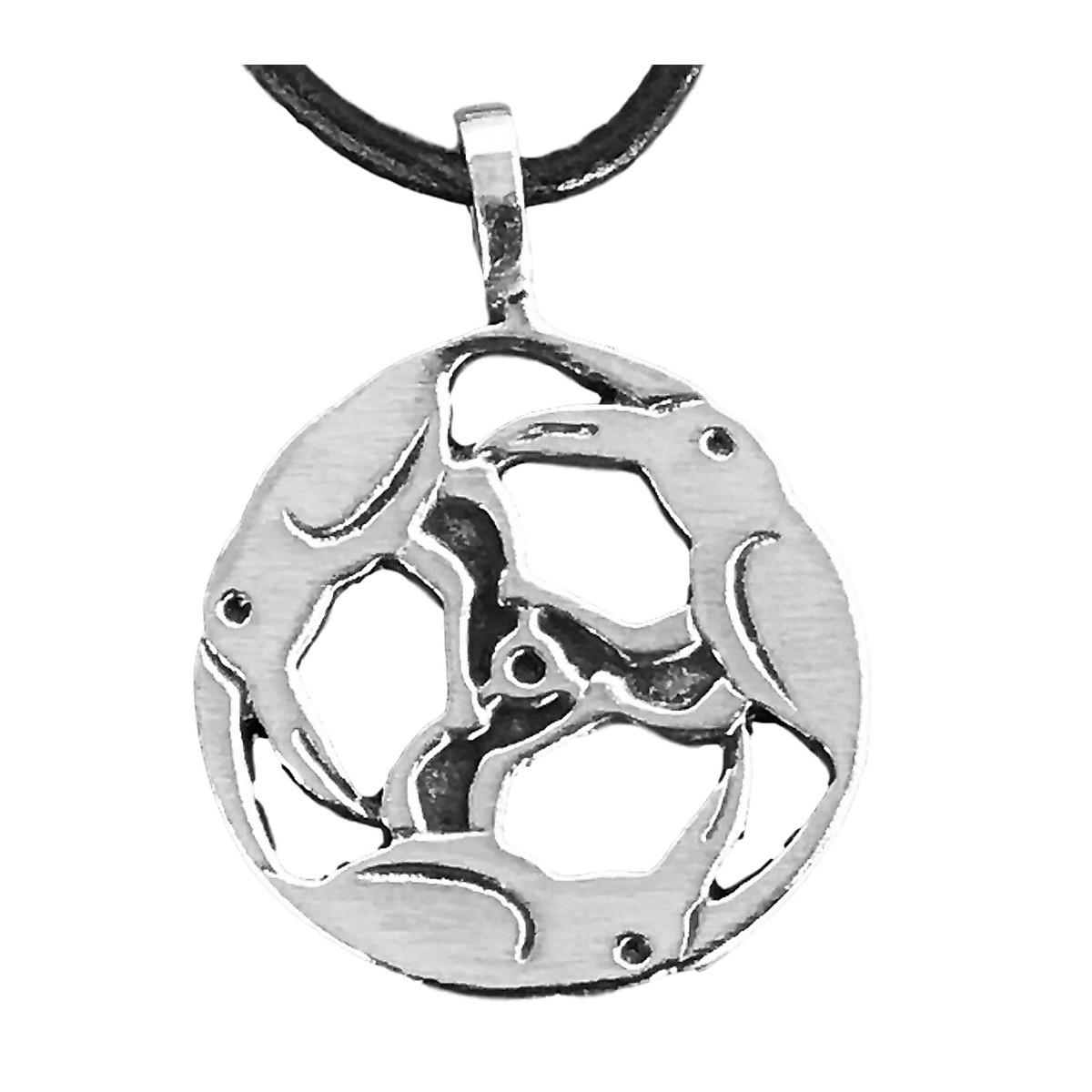 Pewter Triple Raven Poe Gothic Pendant on Leather Necklace