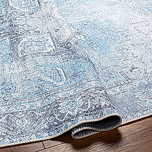 Artistic Weavers Suri Vintage Washable Area Rug, 2'7" x 18', Light Blue