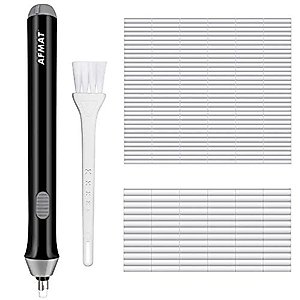 Electric Eraser, Couture Creations Creative Detailer Tool, AFMAT Electric Eraser Kit for Artists, 140 Refills, Battery Operated Pencil Eraser for Sketching Pencils/Drafting/Drawing/Graphite Pencils