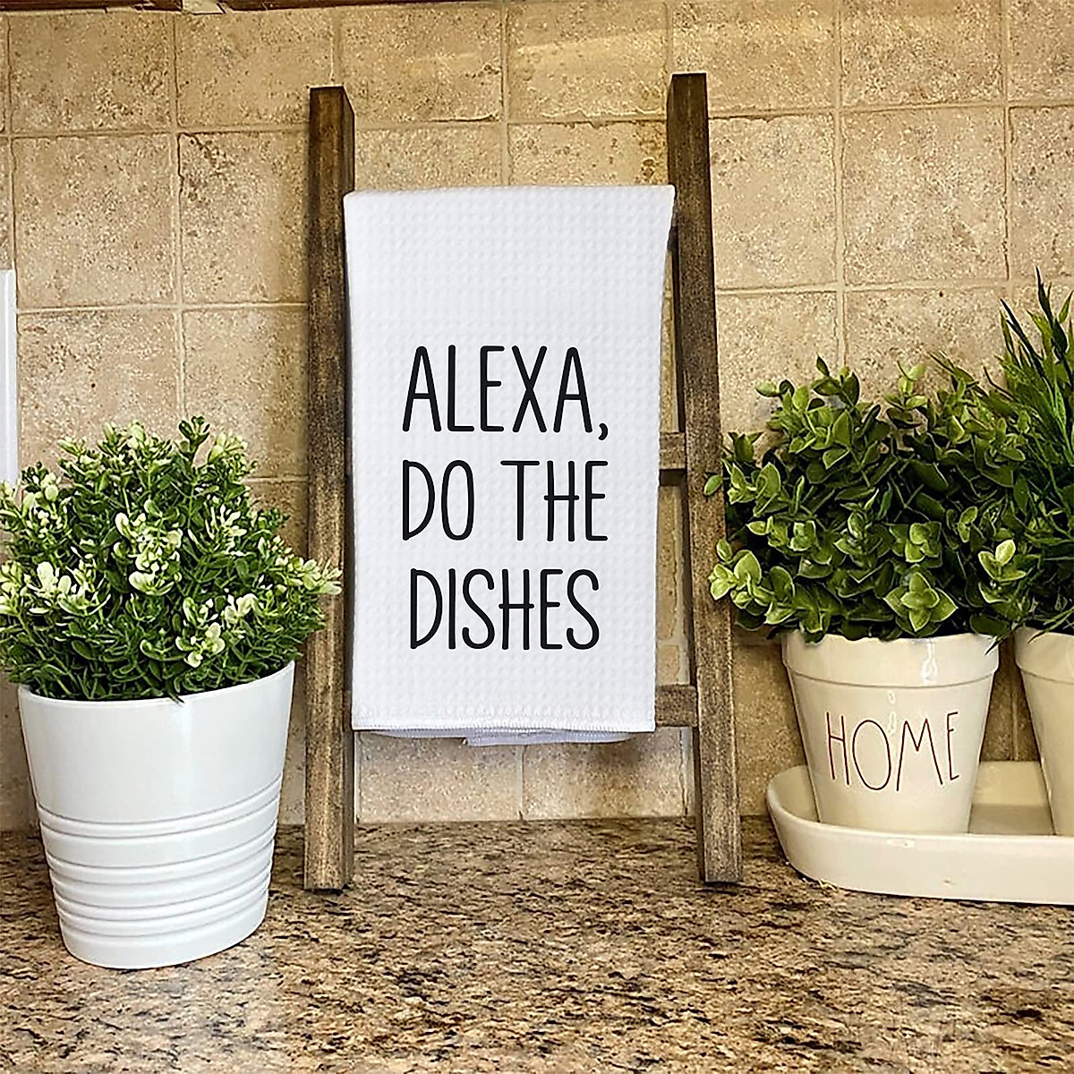 WCGXKO Funny Kitchen Towel Alexa Do The Dishes Housewarming Gift Hostess Gift (Do The Dishes Alexa)