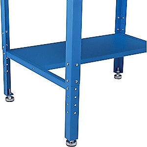Global Industrial Flat Top Shop Desk w Pigeonhole Compartments, 34-1/2"W x 30"D x 38 to 42-1/2"H, Blue
