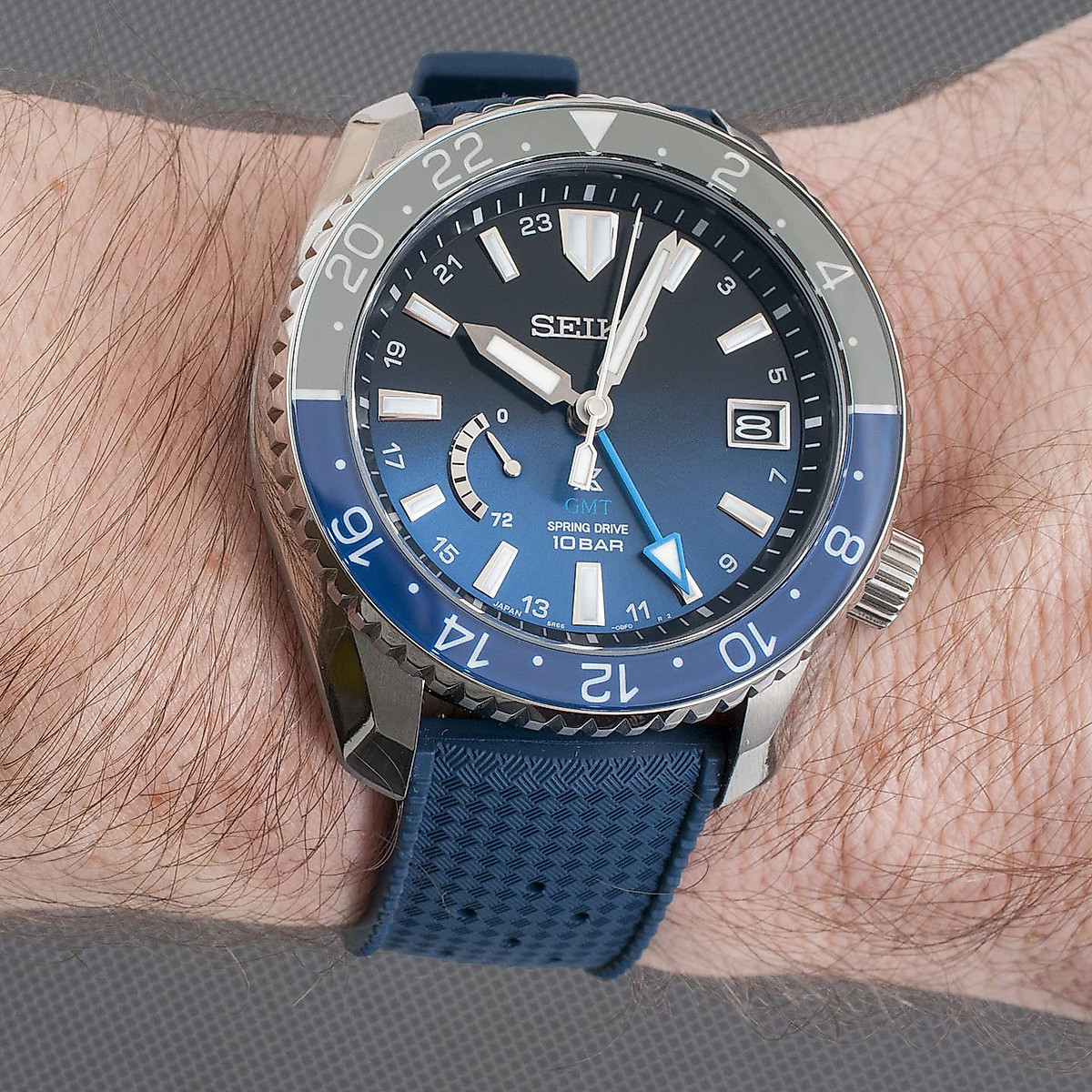 StrapHabit Quick Release Tropical Style FKM Rubber Watch Strap Band 18mm, 19mm, 20mm, 21mm, 22mm (Blue, 22mm)